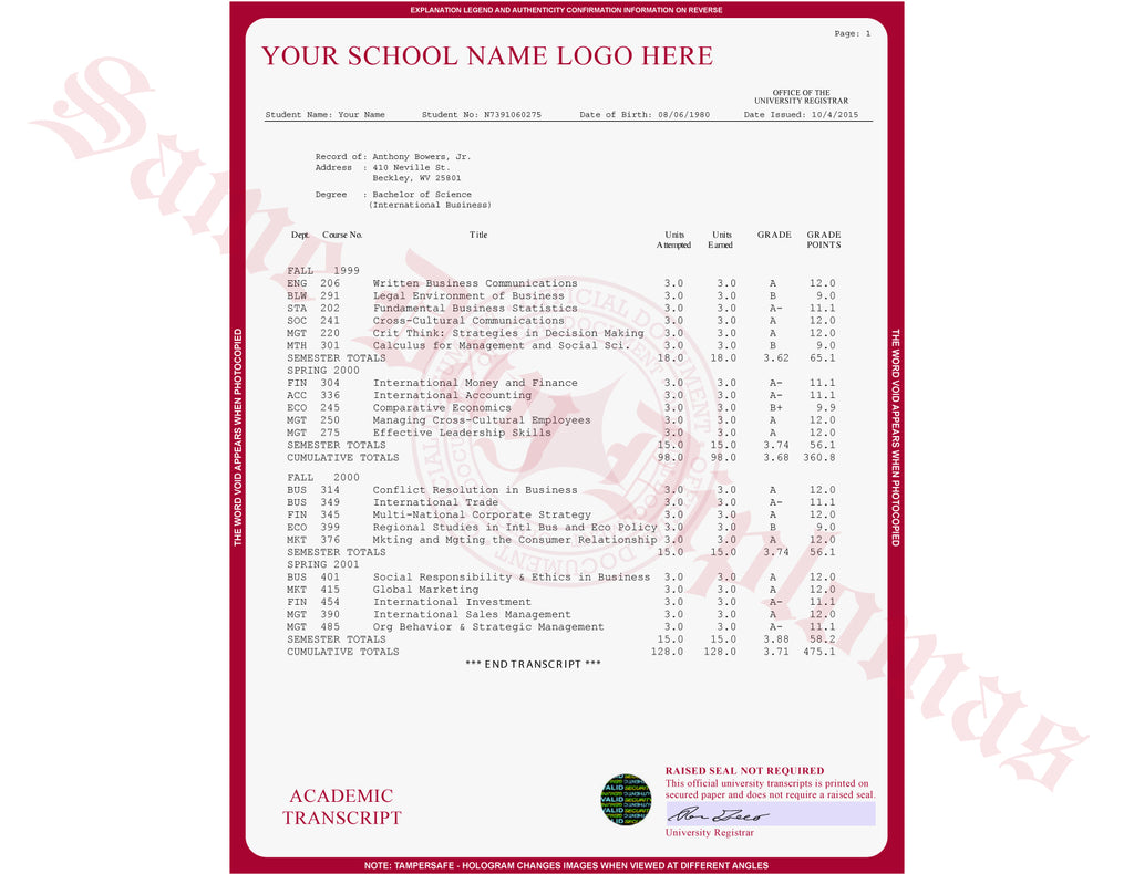 Buy Replacement College and University Transcripts from Canada