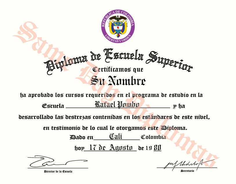 Buy Now Spanish Secondary Certificate