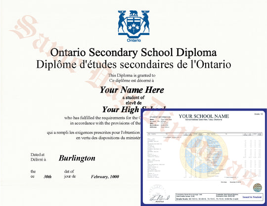 Buy Secondary School Canada Diploma and Transcripts